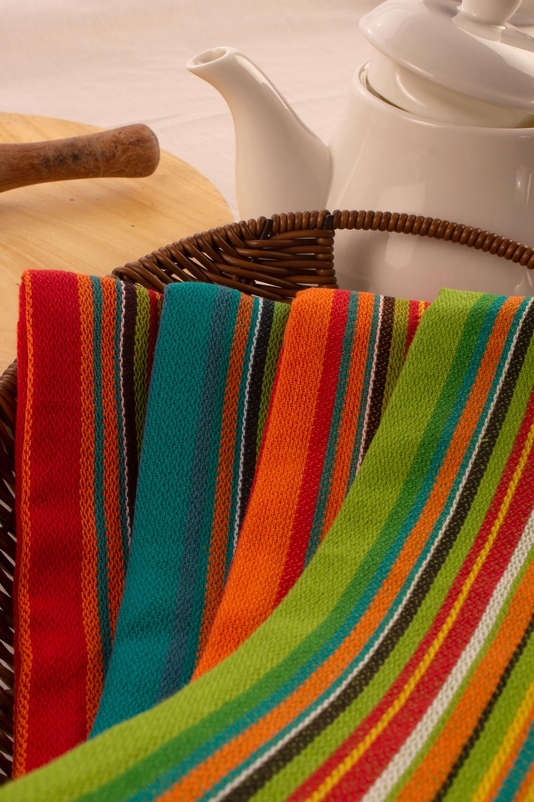 Colorful Salsa Kitchen Towels: 100% Cotton, Vibrant Striped Design - Etsy