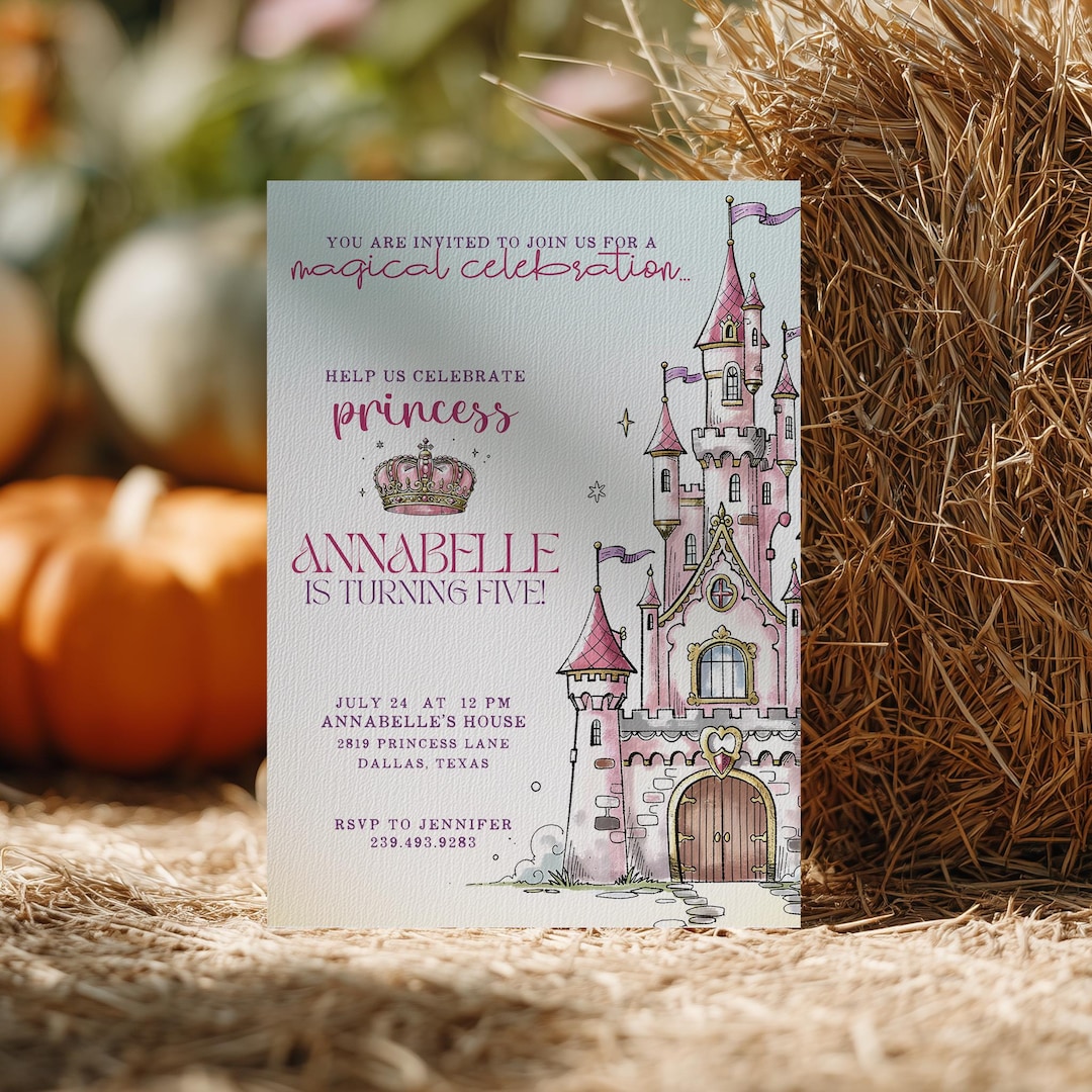 Editable Princess Birthday Invitation | Princess Birthday Template ...