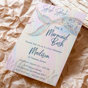 Editable Mermaid Birthday Invitation: Sparkle Under the Sea (digital ...