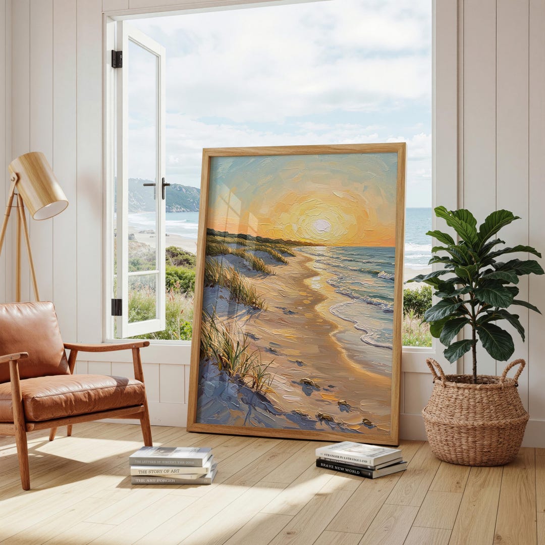 Coastal Beach Wall Art Print | Beach Landscape Wall Print | Digital ...