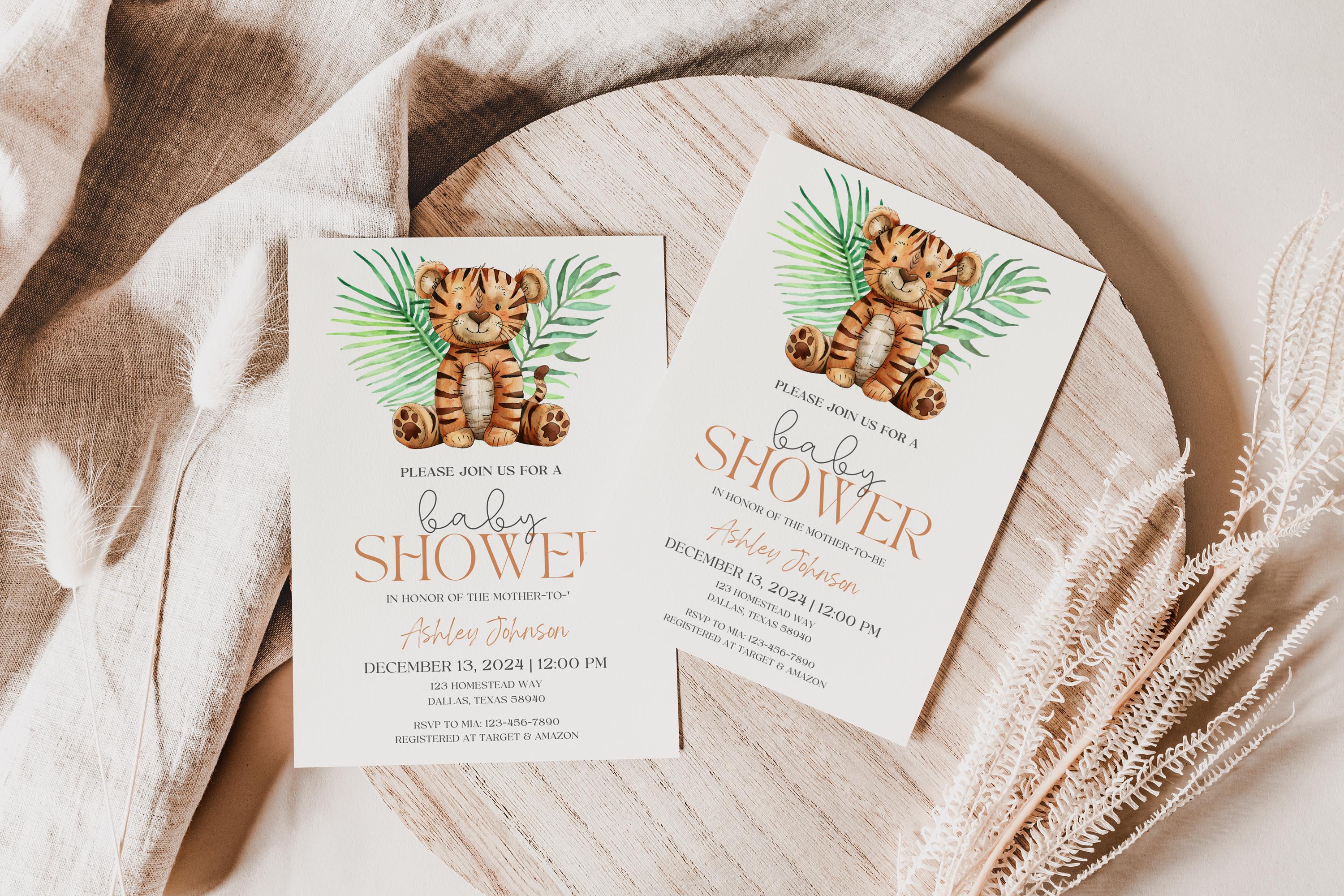 BABY SHOWER Invitation Template Safari Baby Shower Invitation Editable ...