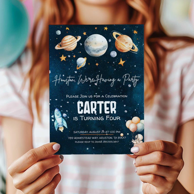 Planets Invitation - Etsy