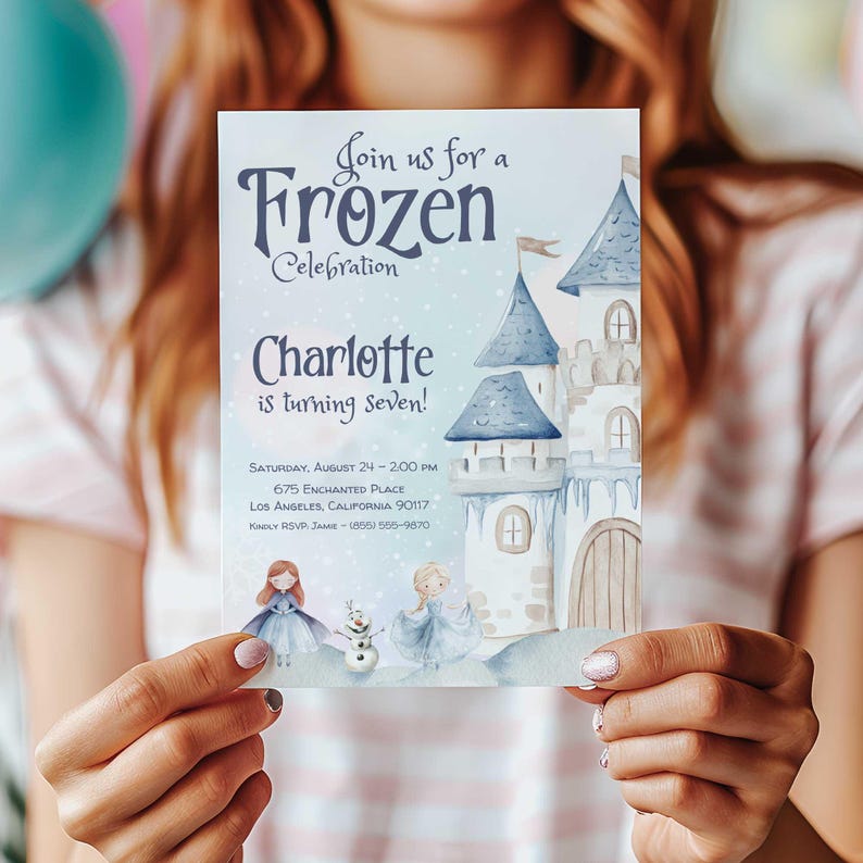 Frozen Birthday Invitation: Princess Elsa & Anna Party Theme (EDITABLE ...
