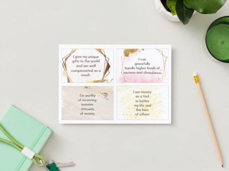 Unlock Wealth: Printable Money Mindset Affirmation Cards for Success ...