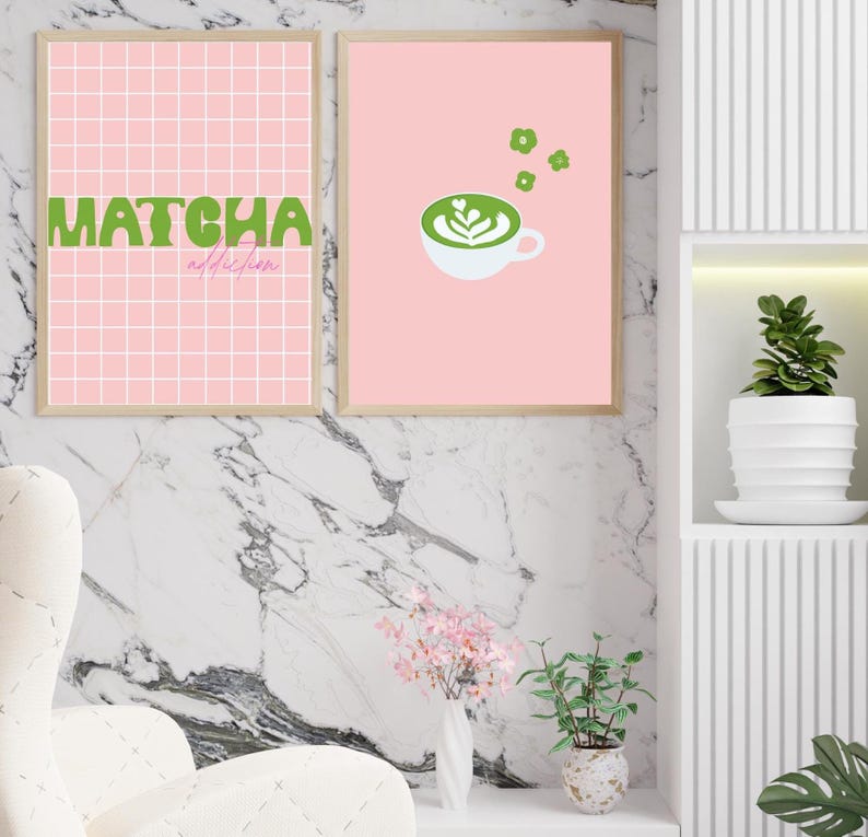Matcha Addict Poster, Kitchen Wall Art, Modern Kitchen Decor, Matcha ...