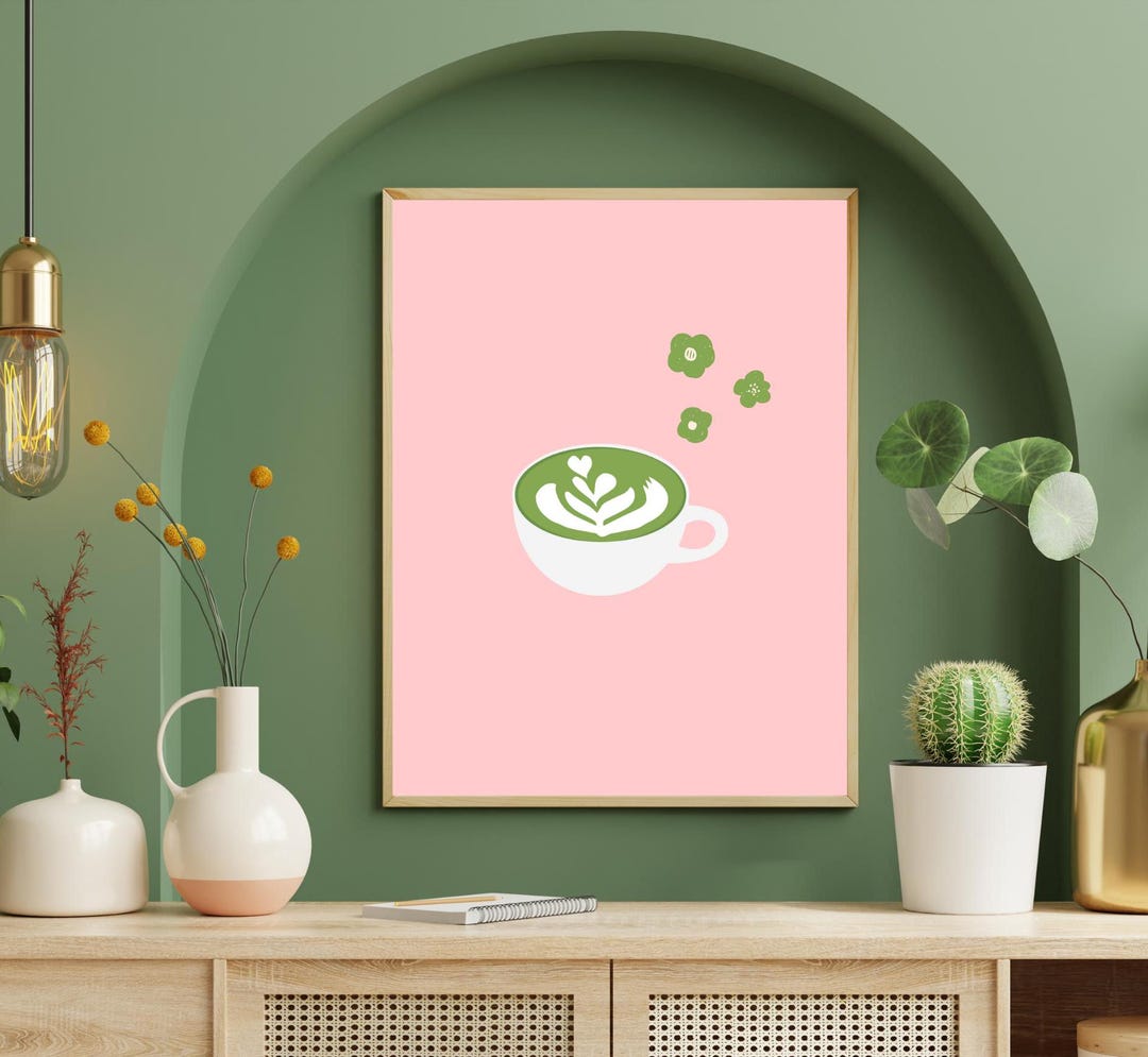Matcha Addict Poster, Kitchen Wall Art, Modern Kitchen Decor, Matcha ...