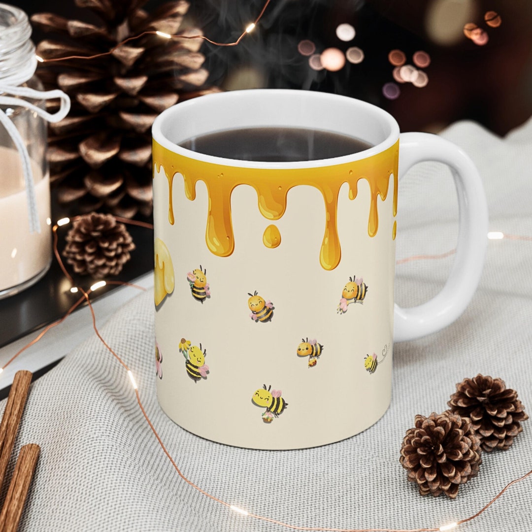 Printable Honey Bee Mug Design, Digital Download Mug Wrap, Cute Bee and ...