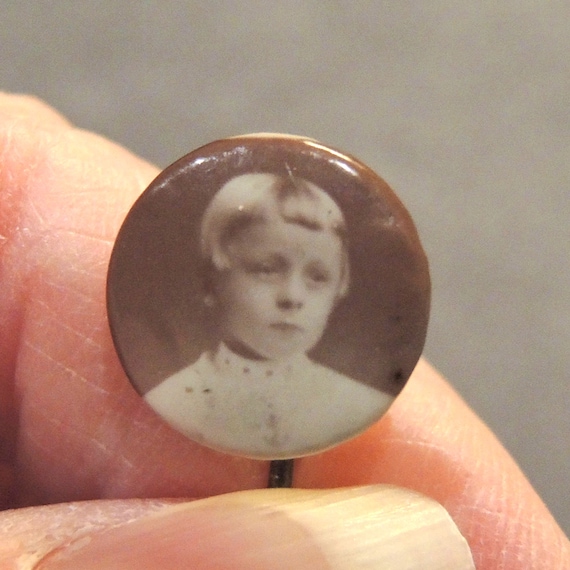 Antique Memorial Stick Pin, Child's Memorial Stick Pin - Gem