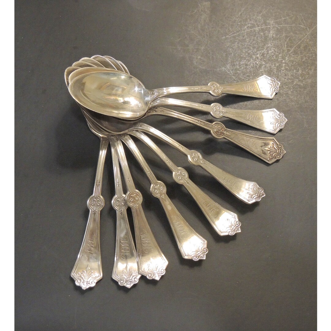 Vintage Teaspoons, Set of Nine Rogers & Bro. A1 Teaspoons, Monogrammed ...