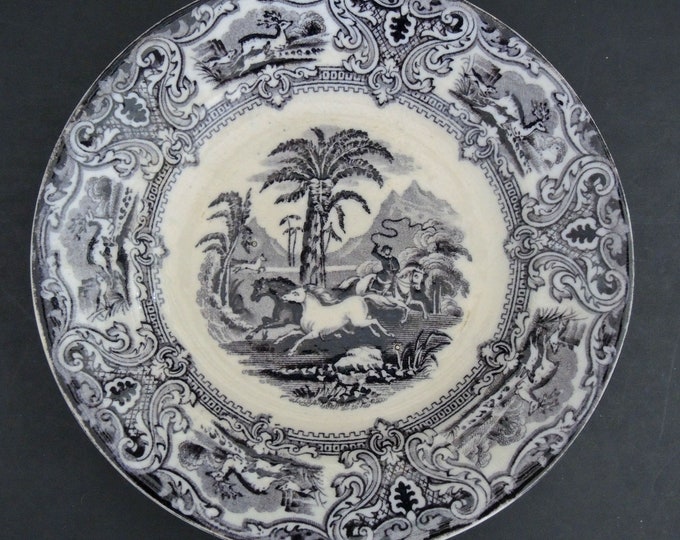 Antique Lasso, William Bourne, Pattern Black and White Transferware ...