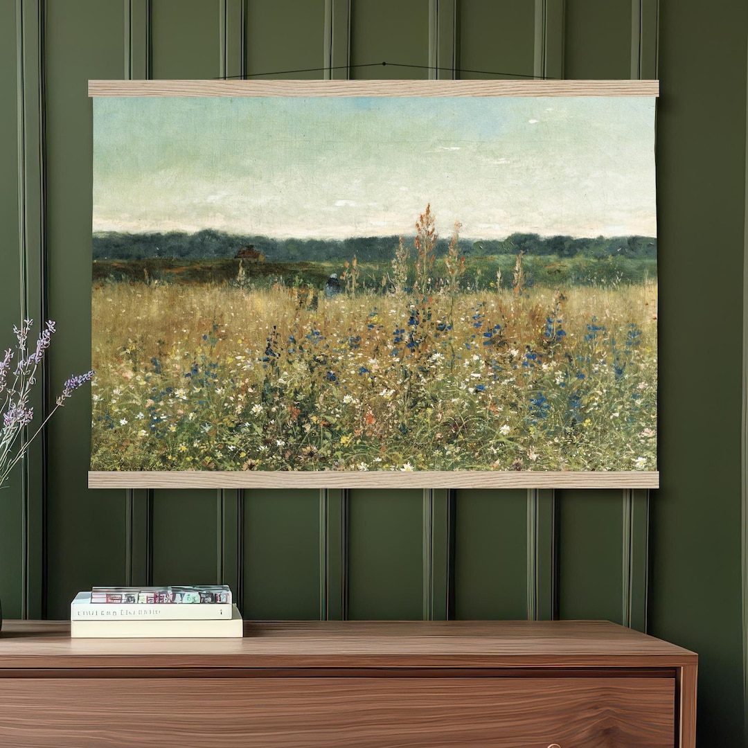 Oversized Wall Art With Hangers, Extra Large Wall Art, Vintage Floral ...