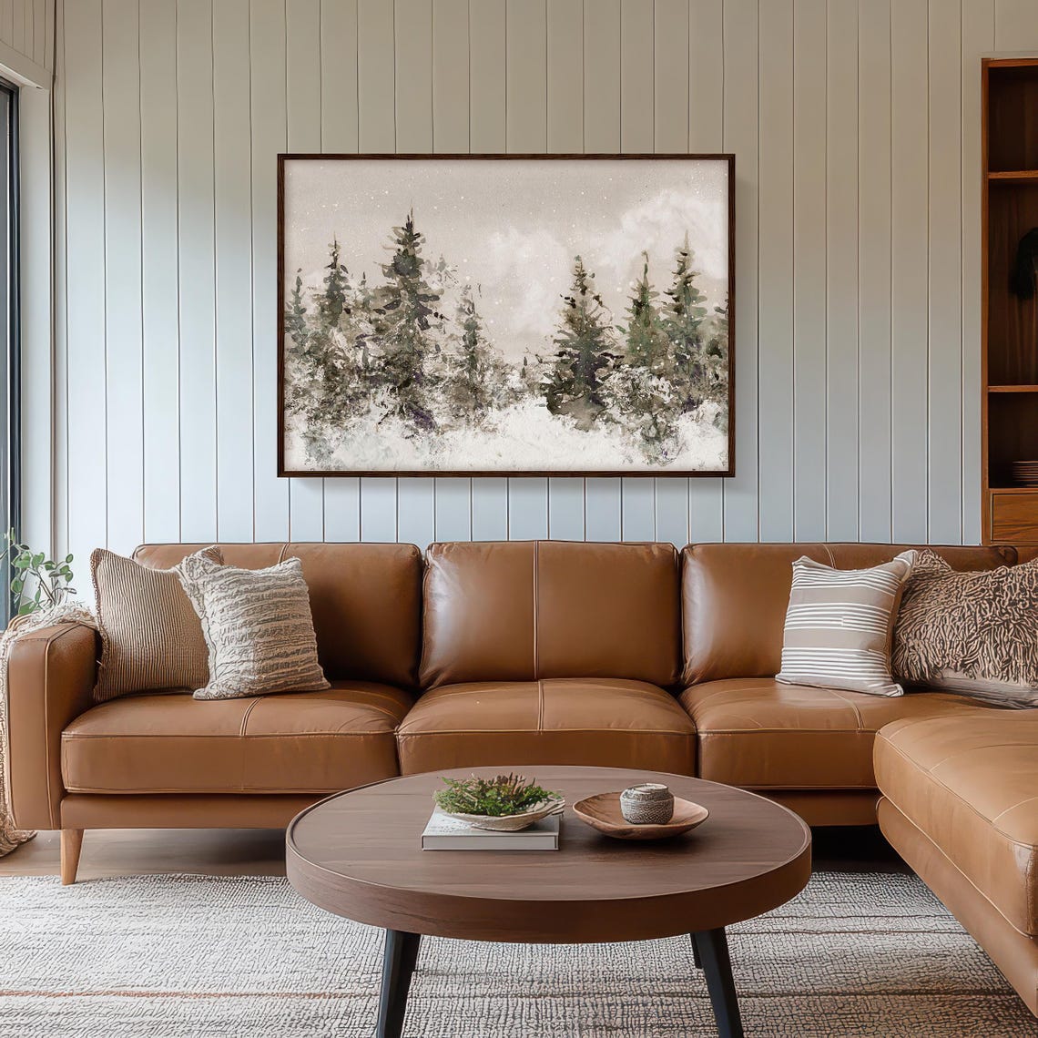 Snow Covered Pines Wall Art | Extra Large Vintage Christmas Tree Wall ...