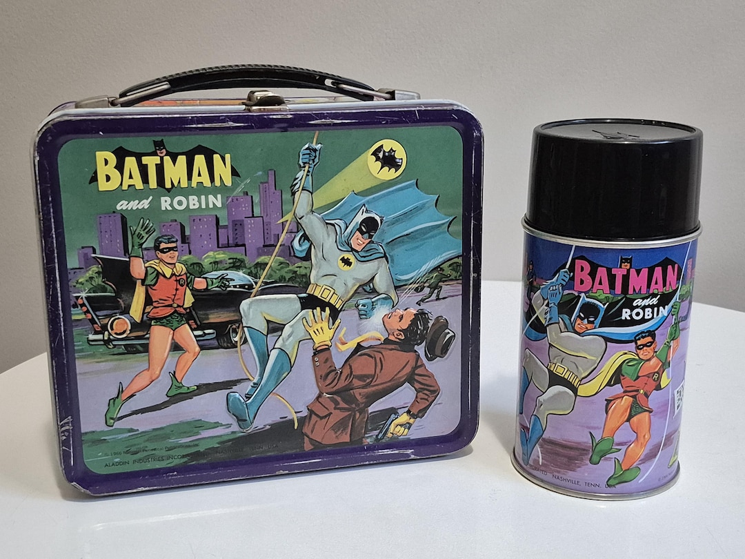 Vintage 1966 Batman and Robin Metal Lunchbox and Thermos - Etsy
