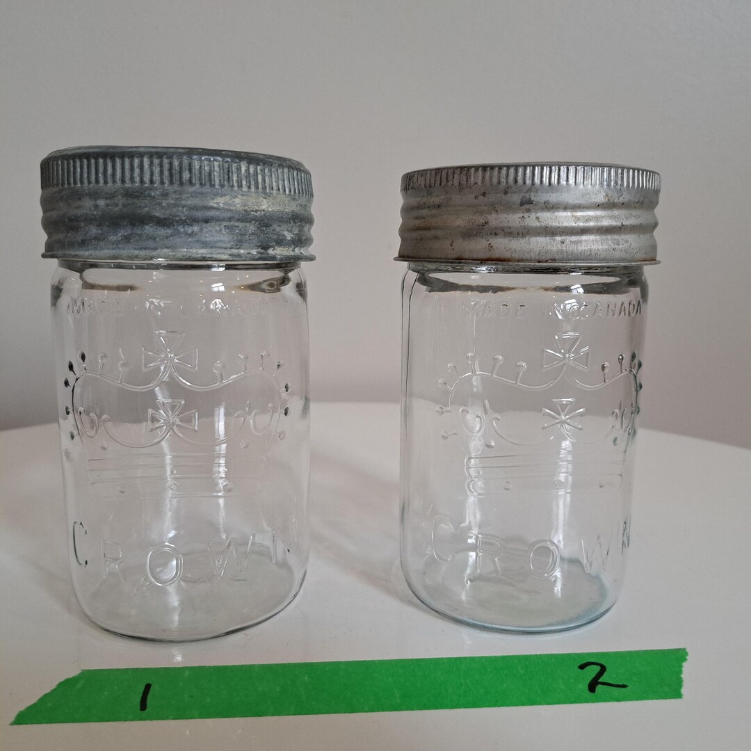 Vintage Crown Pint Size Jar - Etsy