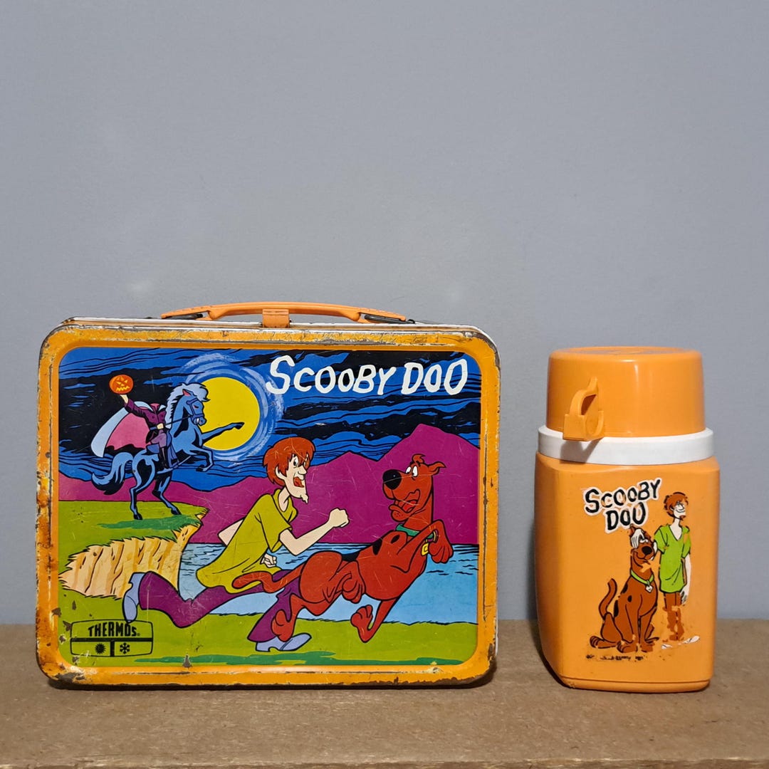 Vintage Scooby Doo Metal Lunchbox and Thermos in Orange Trim RARE ...