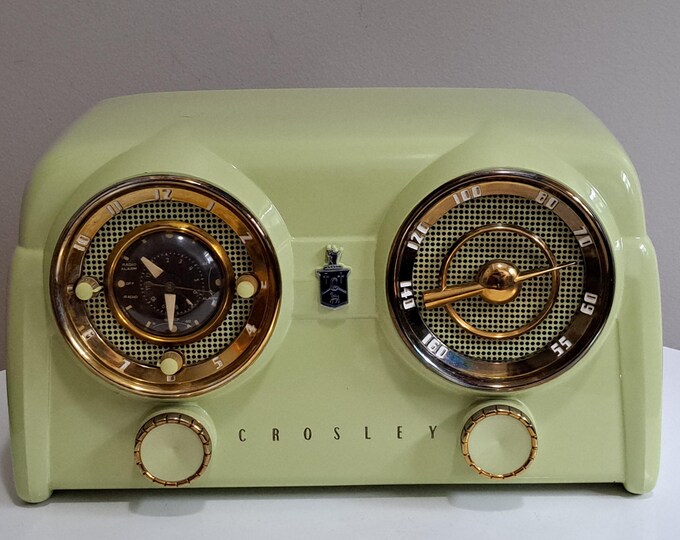 Vintage 1951 Crosley D-25 Chartreuse AM Clock Radio - Etsy