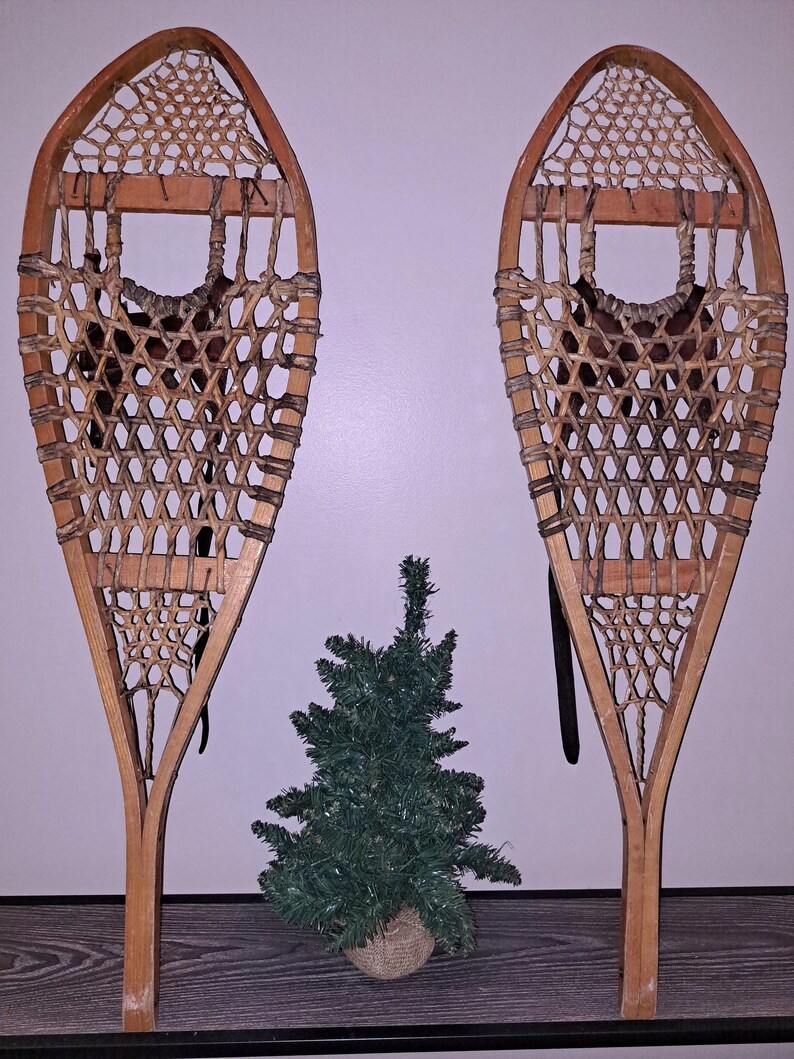 Vintage Wooden Snowshoes - Etsy