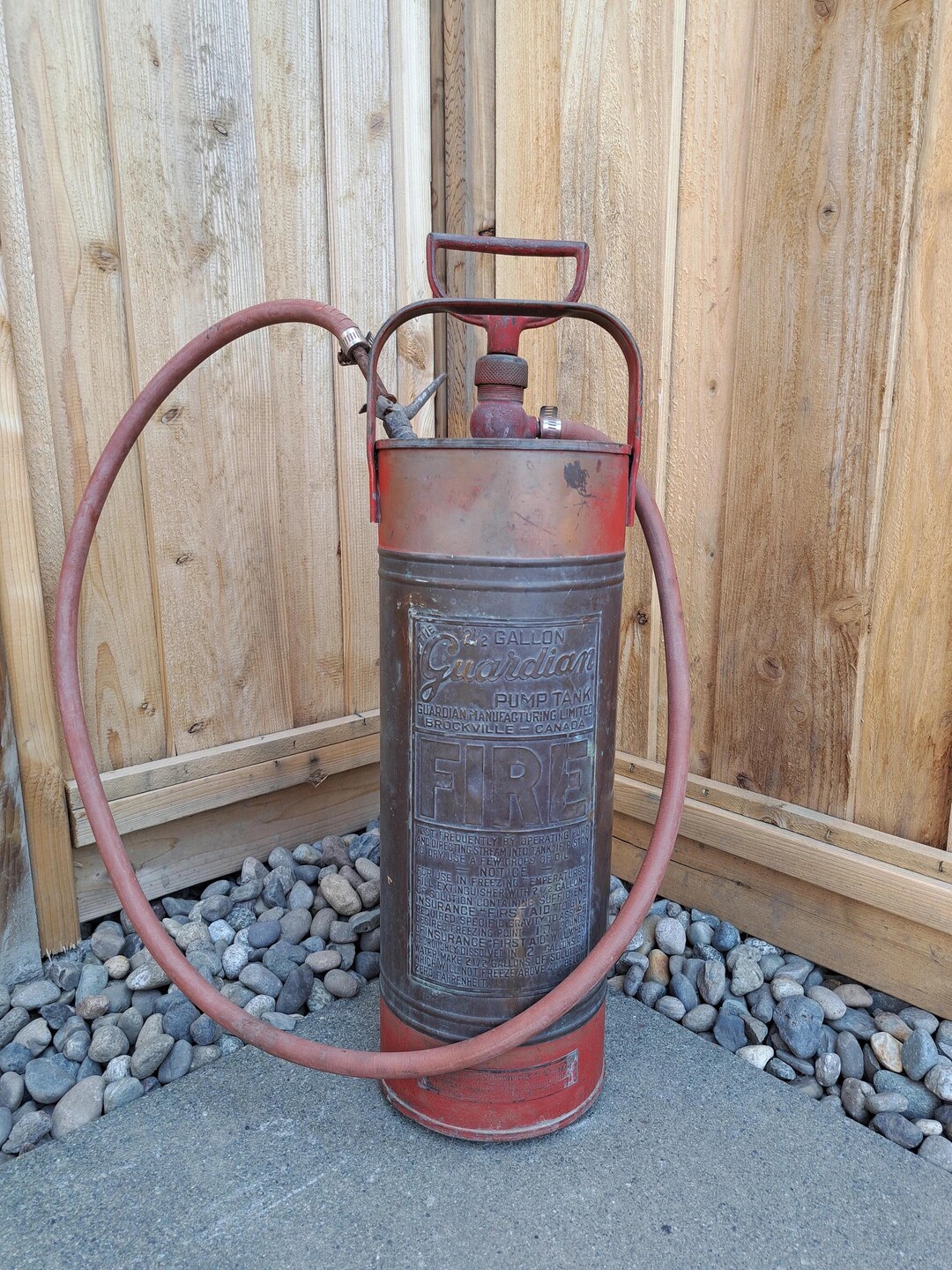 Vintage 2 1/2 Gallon Guardian Fire Extinguisher 2.5 Gallon Guardian ...