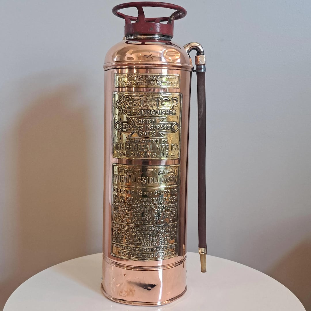 Vintage Red Top Fire Extinguisher - Etsy