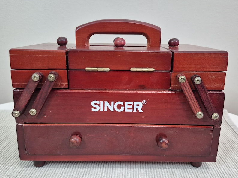 Vintage Singer Accordion Sewing Box With Fold-out Compartments - Etsy