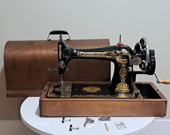 Vintage Singer Full Size Model 27 Hand Crank Sewing Machine Vintage ...