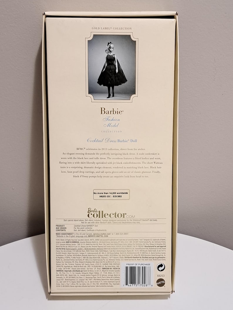 Cocktail Dress Barbie Doll Gold Label Silkstone BFMC 2012 Mattel X8253 ...