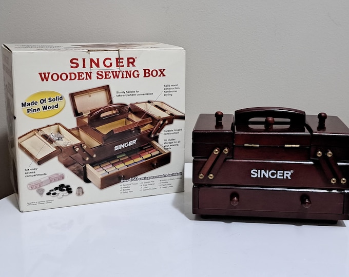 Vintage Singer Accordion Box Singer Sewing Box Singer Fold Out Box ...