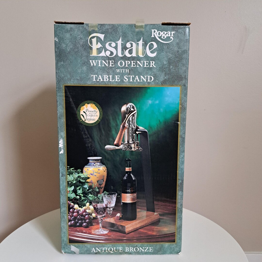 Vintage 1980's Roger Estate Bronze Wine Bottle Opener With Stand in ...