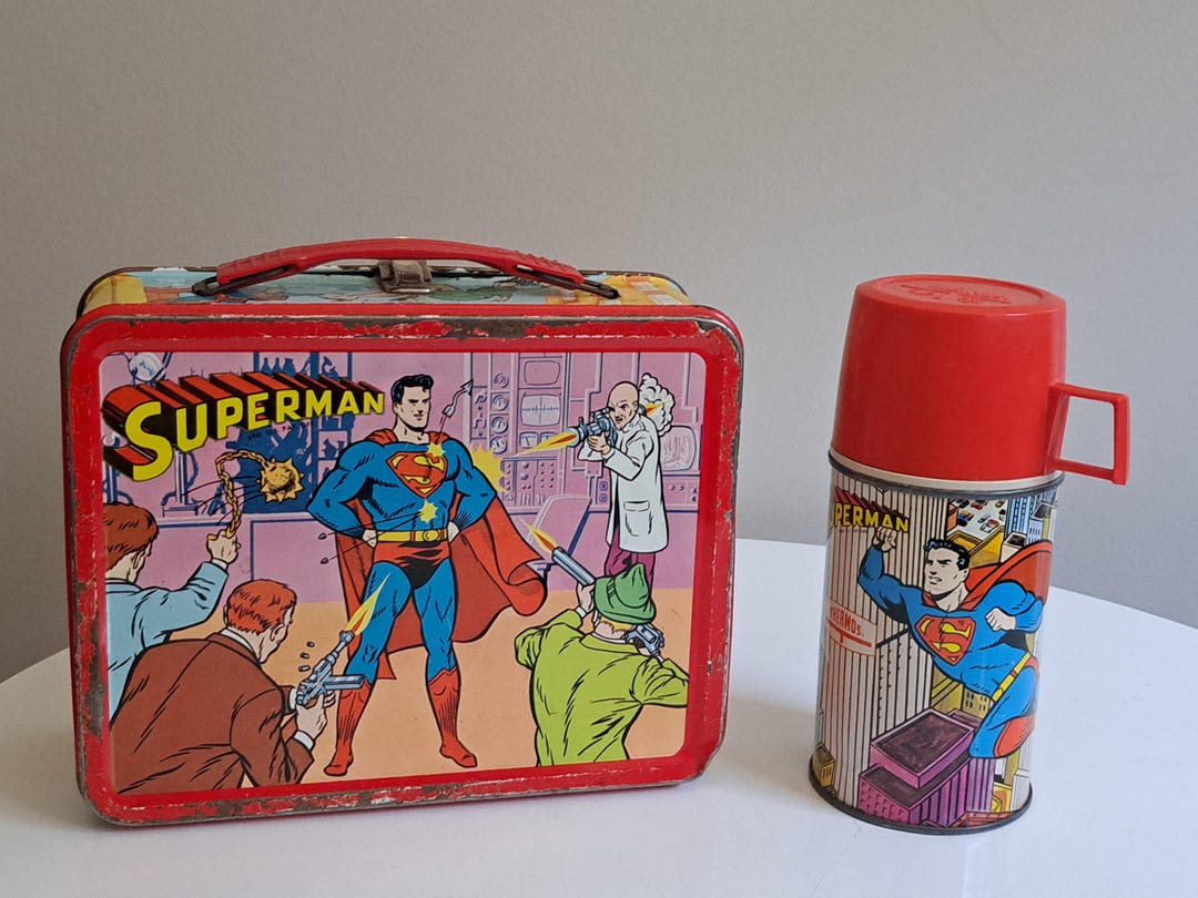 Vintage 1967 Superman Lunchbox and Thermos - Etsy