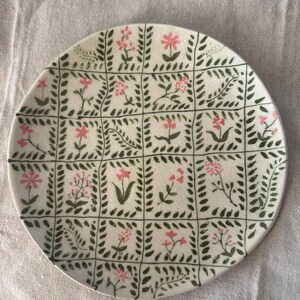 Handpainted "garden Quilt" Plate, 8.5" D, One of a Kind - Etsy