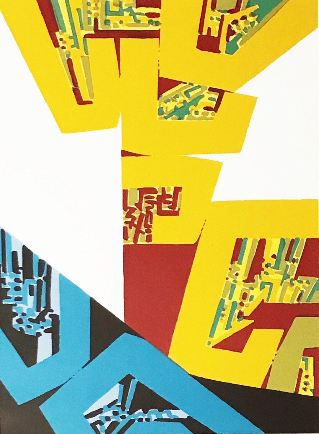 Gerhard Wind 60x50 Serigraphy Abstract Informel 2/23 Colorful 1975 ...