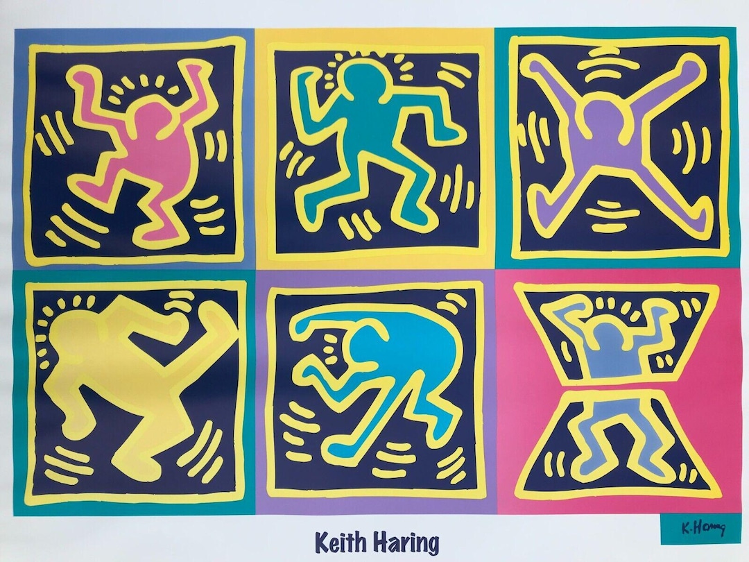 Keith Haring Dancers Yellow 1986 Playboy Pop Litho 1995 Verkerke ...