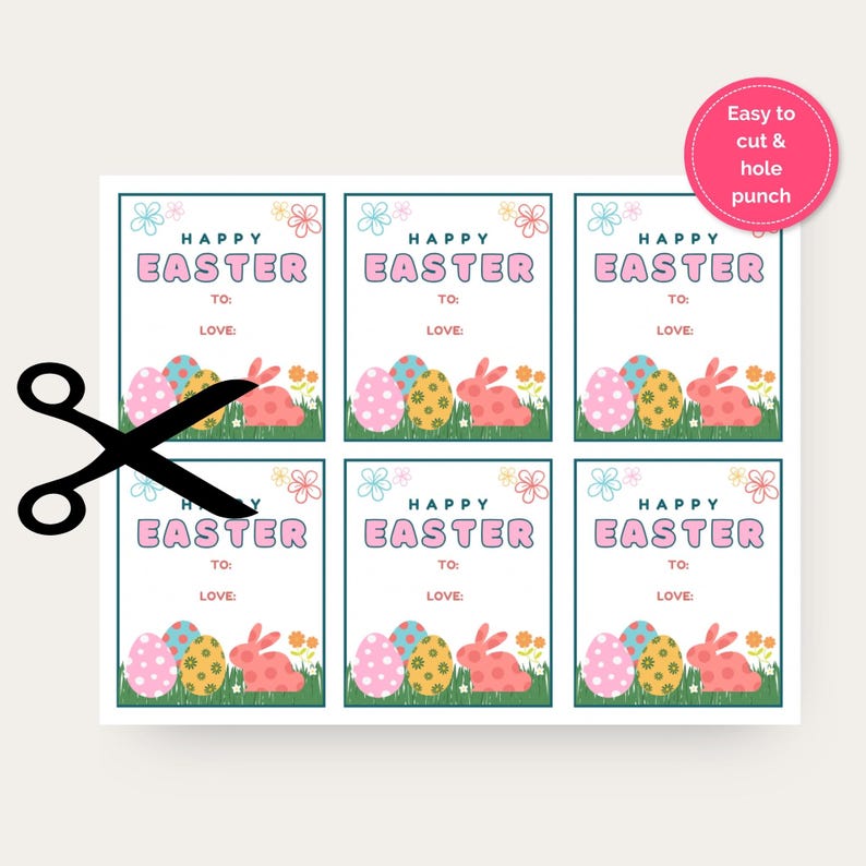 Easter Gift Tag Digital Download, Easter Basket Tag Personalized ...