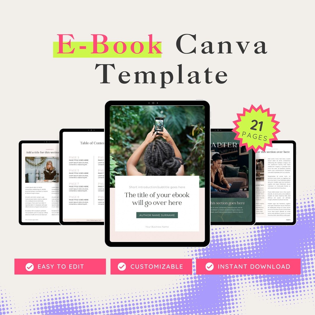 Ebook Template Canva | Ebook Template | Editable Workbook Template ...