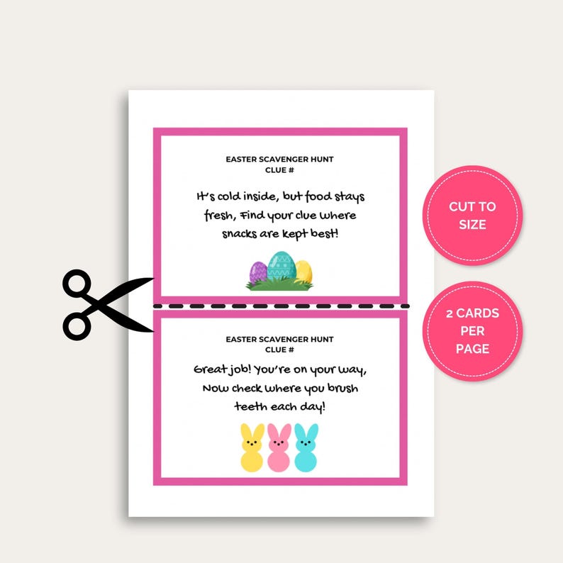 Indoor Easter Scavenger Hunt for Kids, Printable Easter Treasure Hunt ...