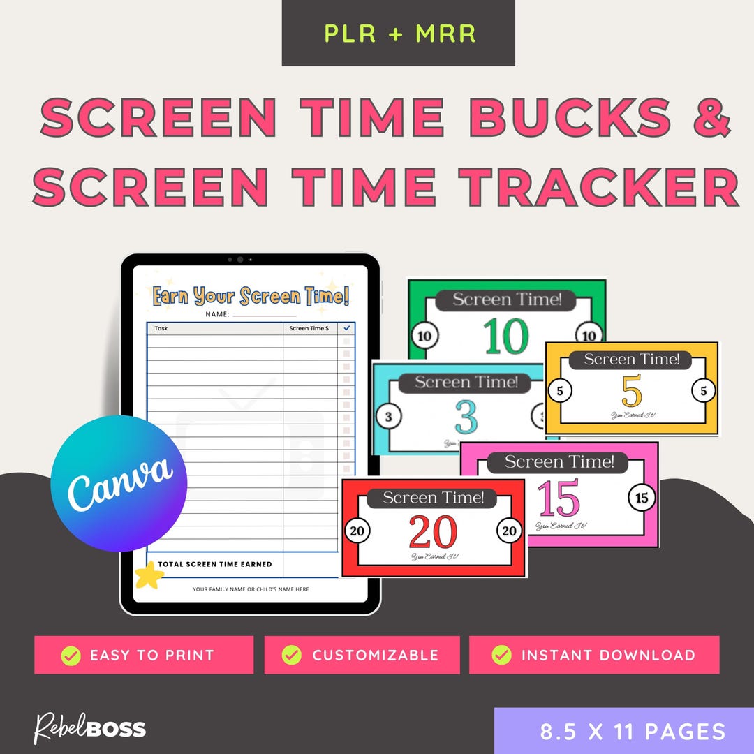 Screen Time Chart, Kids Task Tracker, Toddler Chore Chart, Toddler ...