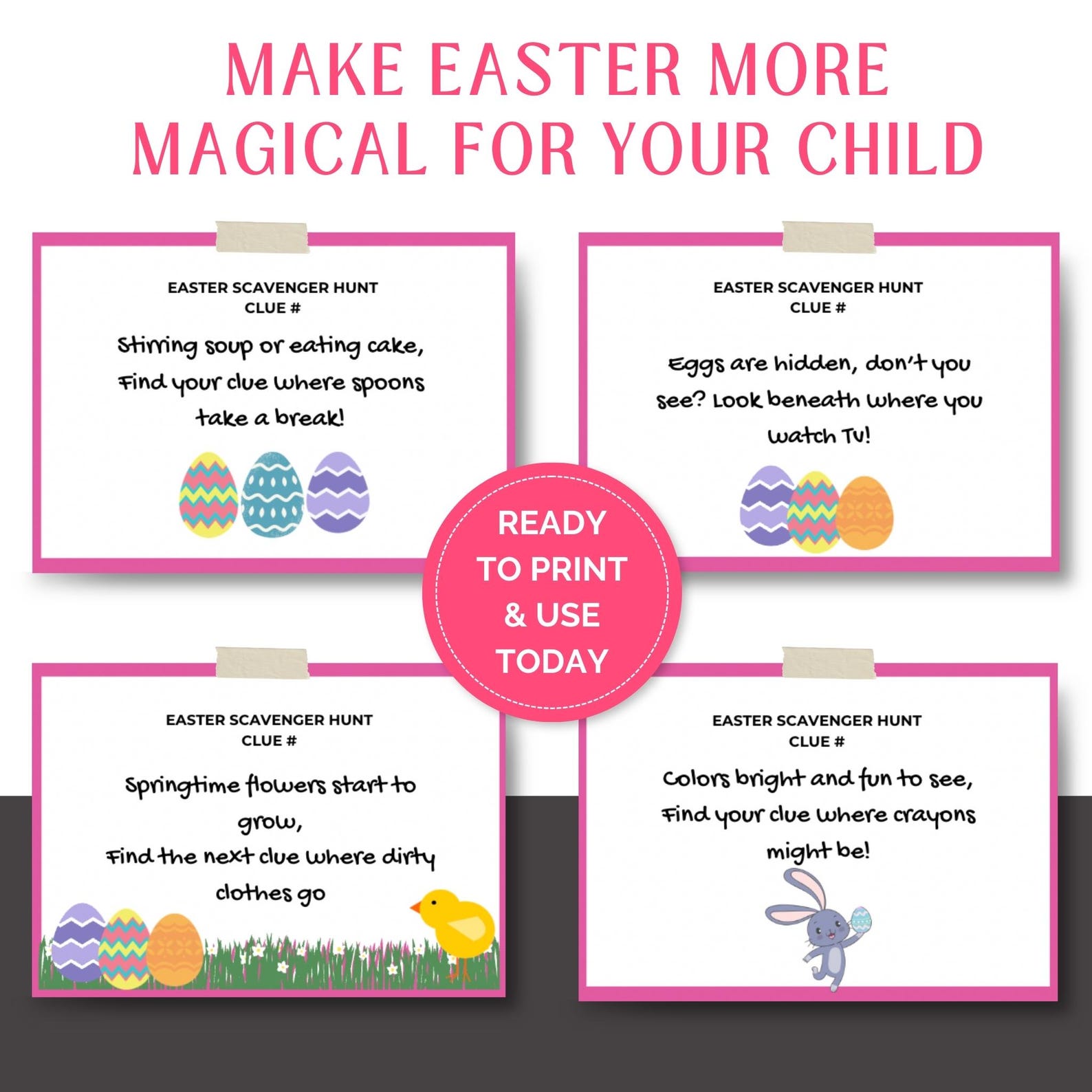 Indoor Easter Scavenger Hunt for Kids, Printable Easter Treasure Hunt ...
