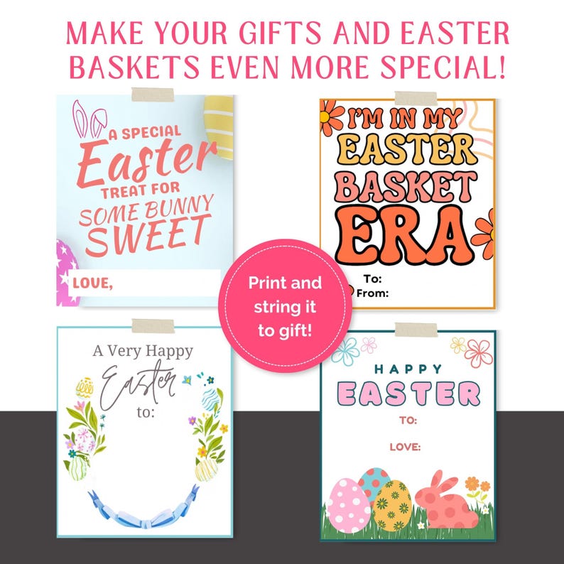 Easter Gift Tag Digital Download, Easter Basket Tag Personalized ...