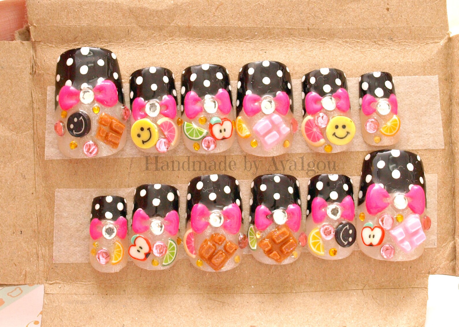 Decora Nails Rockabily Novelty Kawaii Nails Nail Set 3D | Etsy