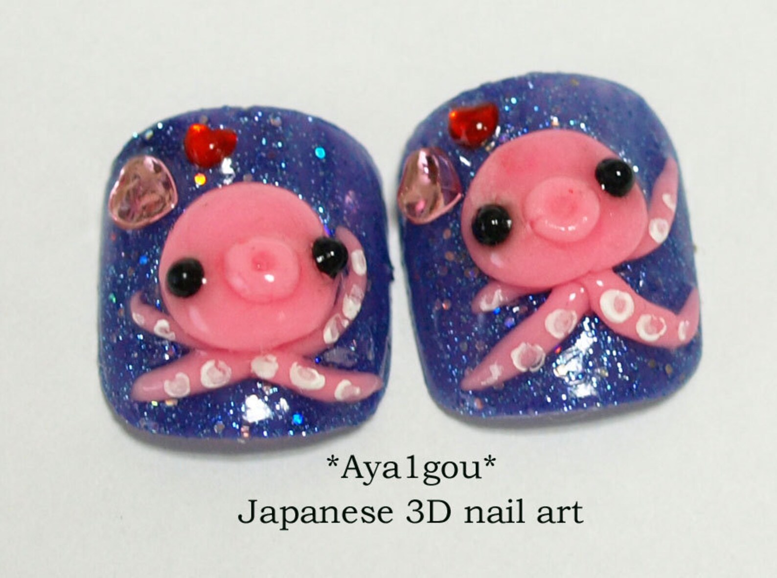 Toe Nails Press on Nails Octopus 3D Nail Kawaii Nails - Etsy
