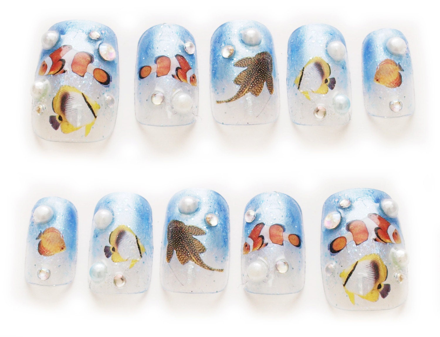 Tropical Fish Nail Art