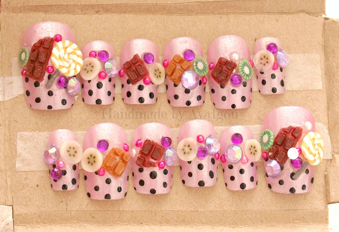 3D Nails Kawaii Nails Decoden Fake Sweets Fairy Kei - Etsy