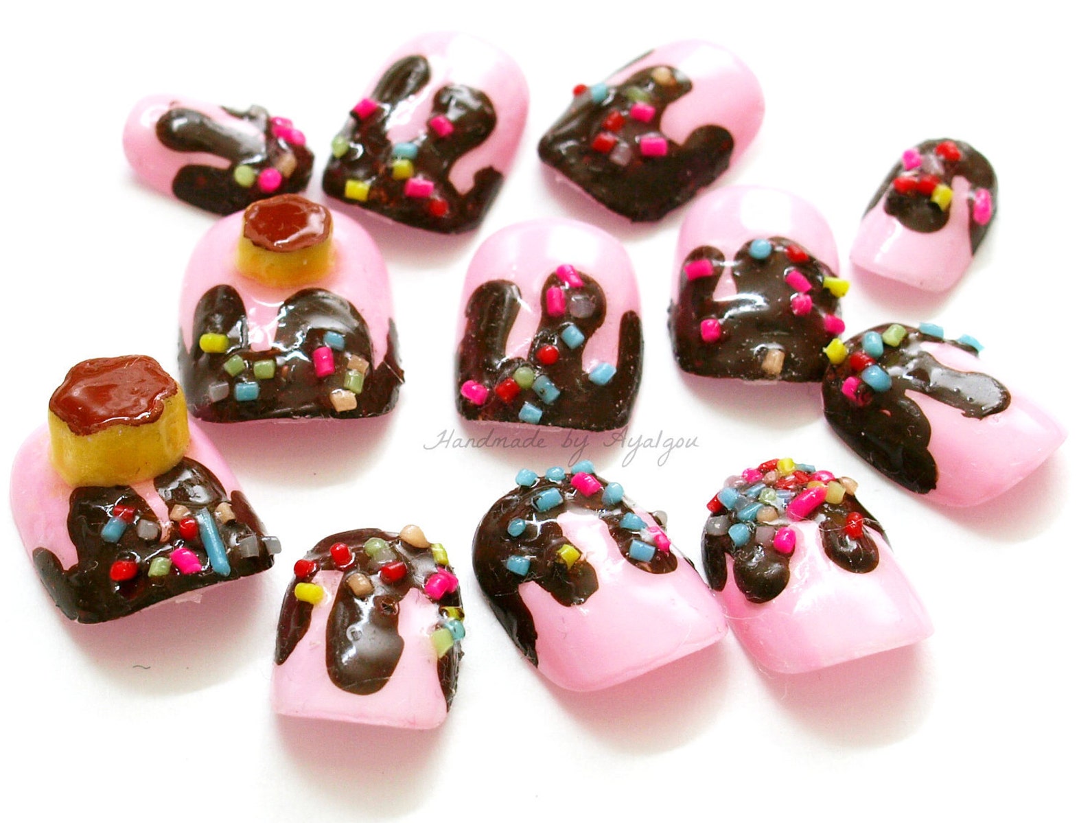 Kawaii Nails Fairy Kei 3D Nails Deco Nails Lolita - Etsy