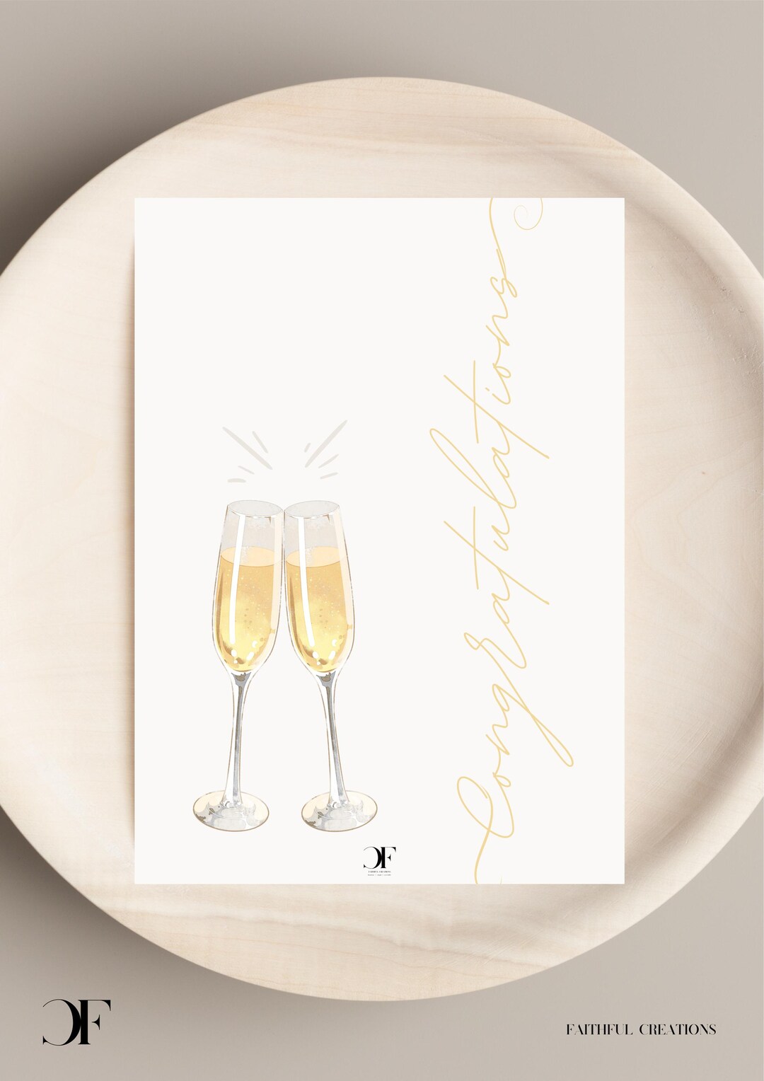 Congratulations Greeting Card Template Gold and Cream White Greeting ...