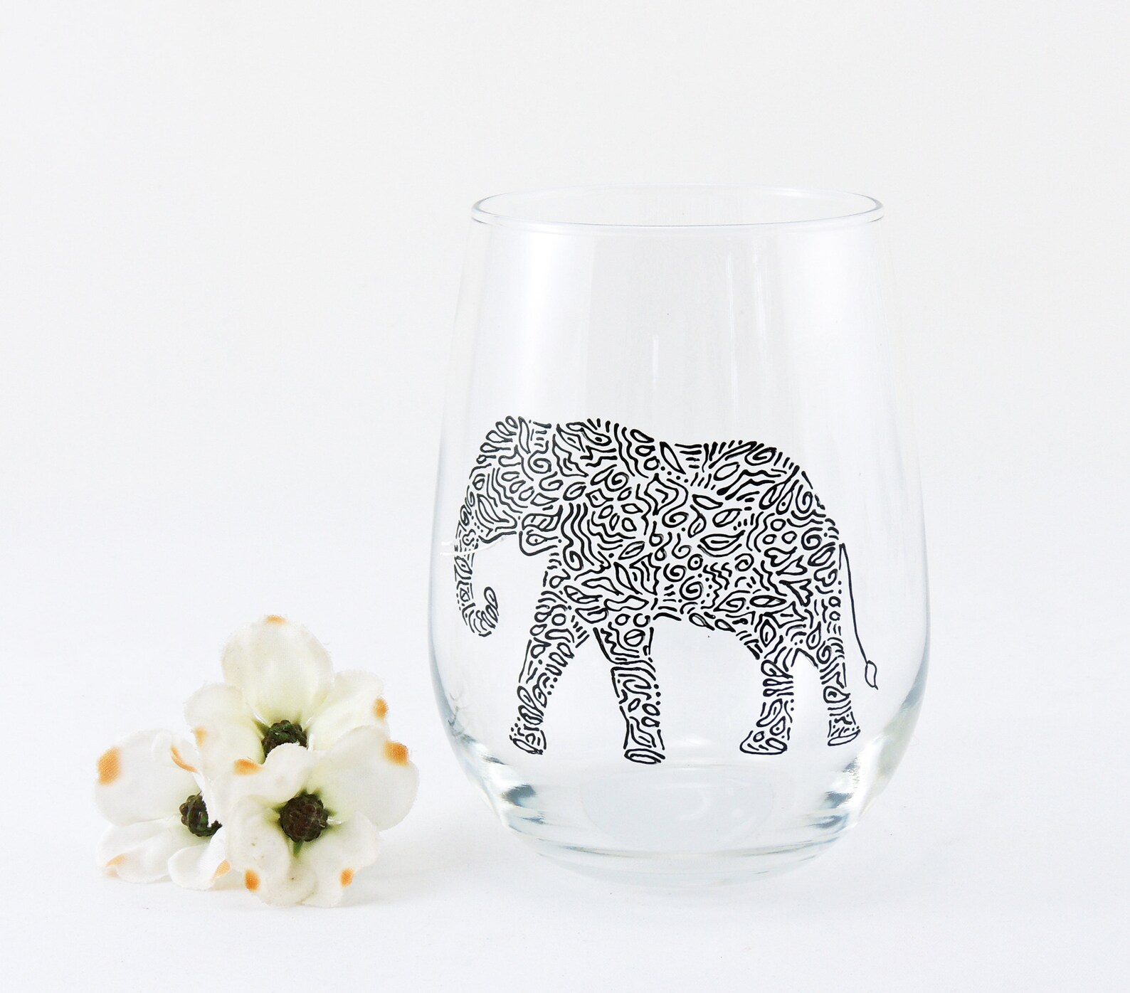 Elephant Glass / Safari / Wildlife Animal / Africa / Hand - Etsy