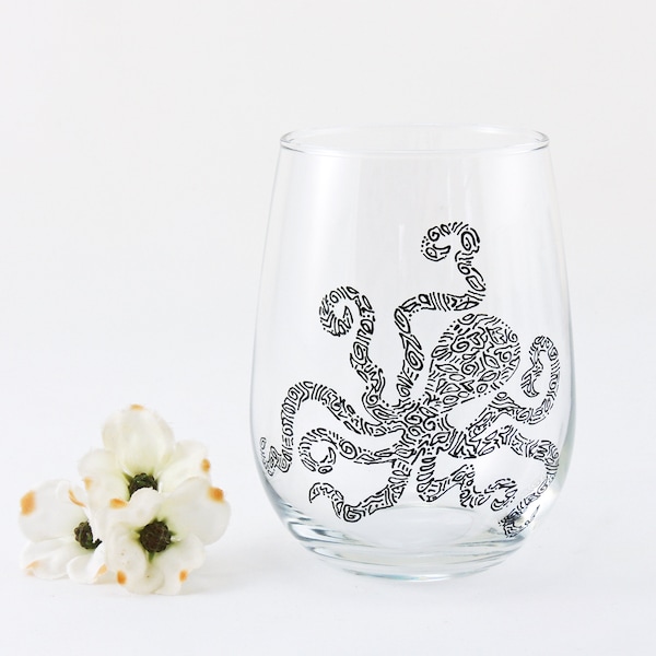 Octopus Wine Glasses Etsy
