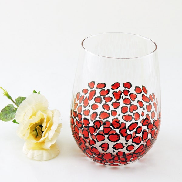 Cheetah Print Wine Glass - Etsy