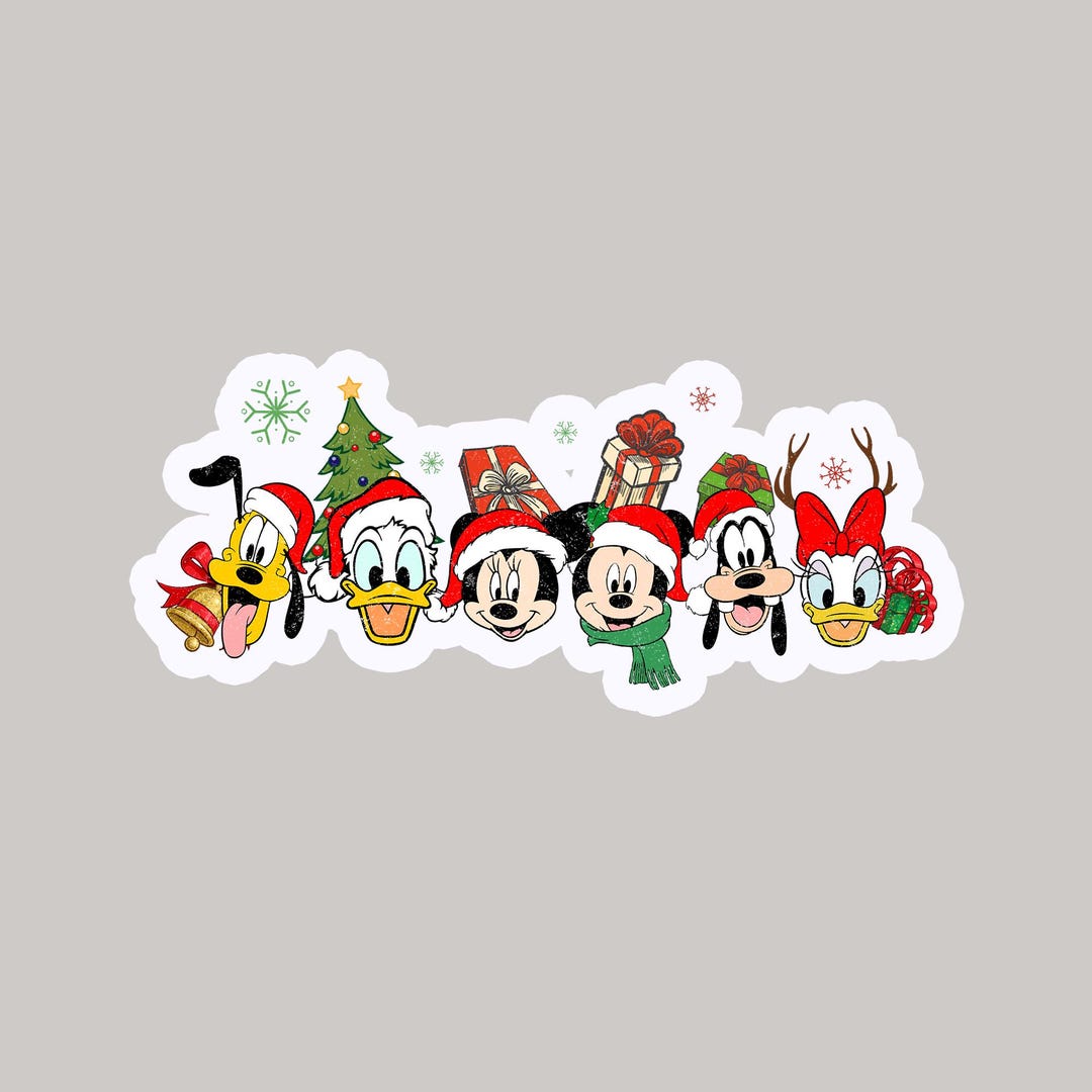 Mickey and Friends Christmas Sticker, Disney Christmas Sticker, Santa ...