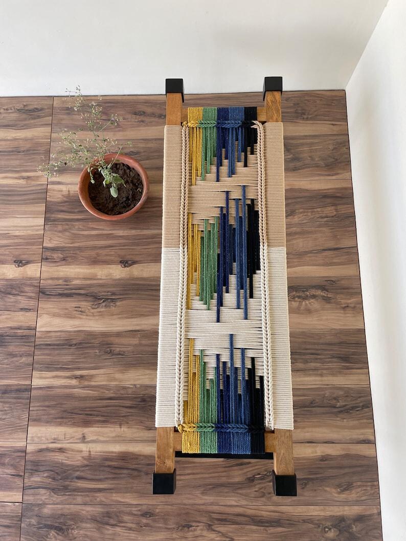 Woven Bench Two Seater in Metal Legs - Multicolor - Etsy