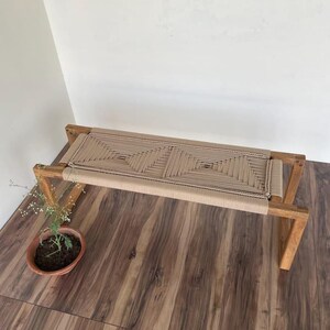 Handmade Boho Modern Woven Bench - Etsy